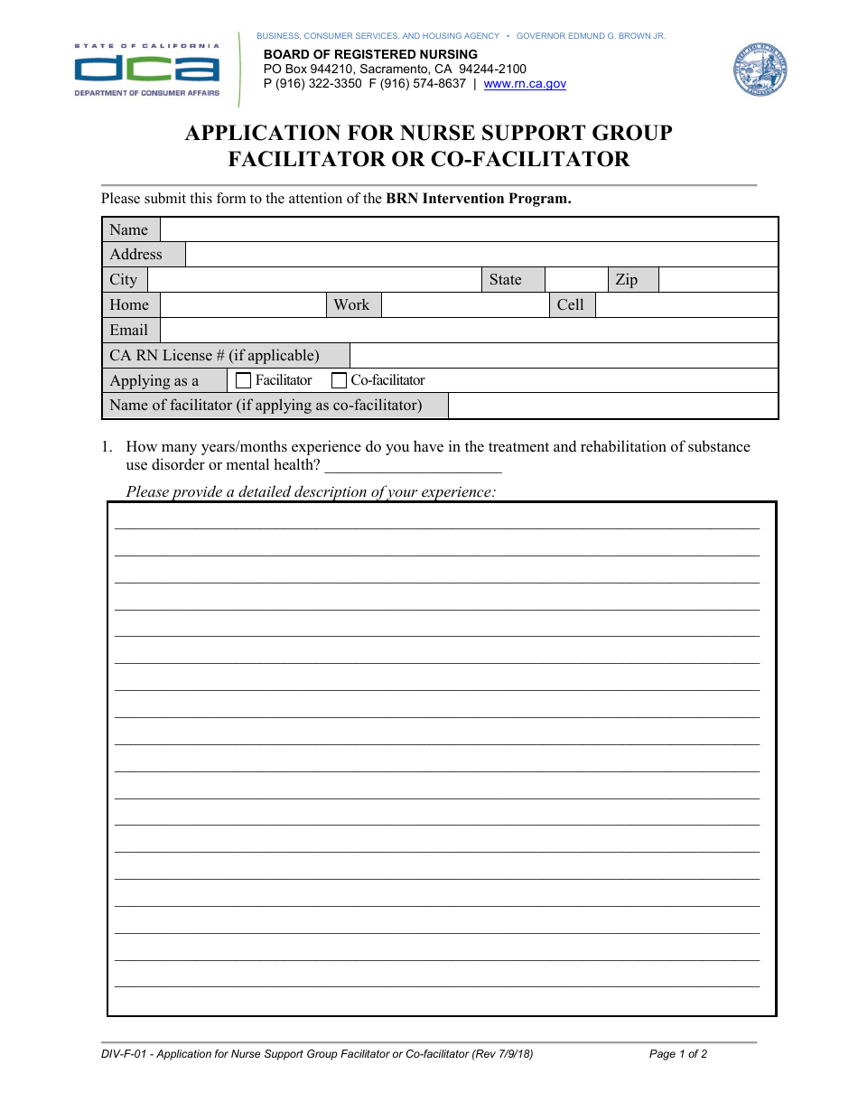 Form DIV-F-01 - Fill Out, Sign Online and Download Printable PDF ...