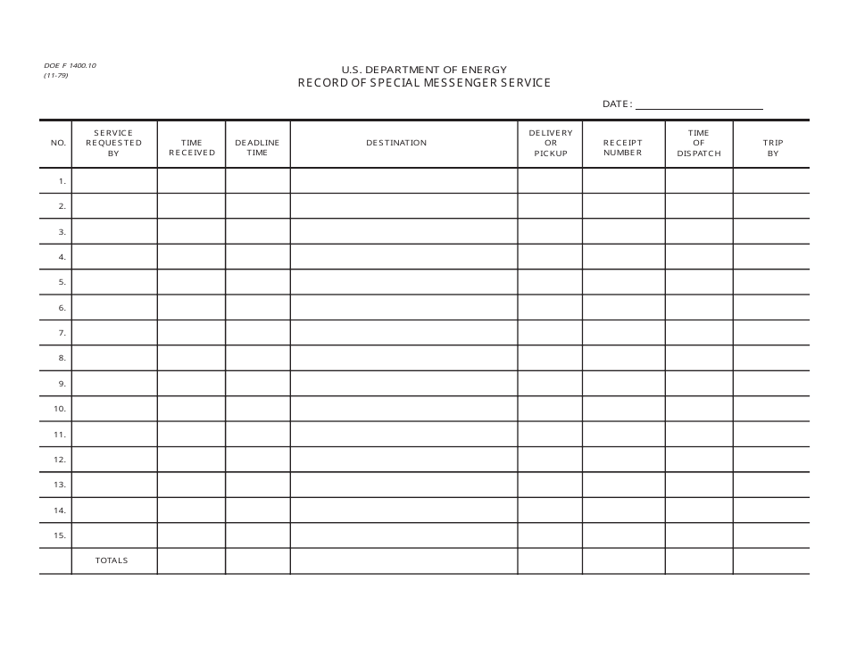 DOE Form 1400.10 - Fill Out, Sign Online and Download Printable PDF ...