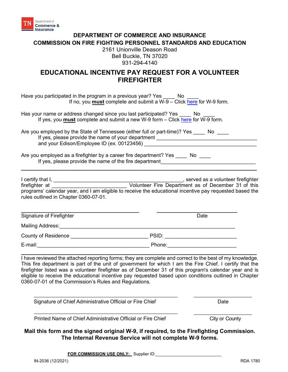 Form IN-2036 - Fill Out, Sign Online and Download Printable PDF ...