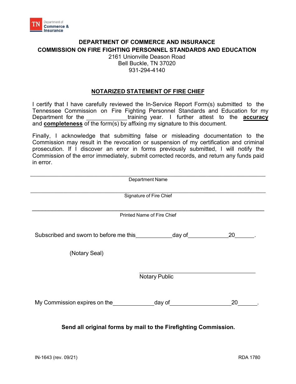 Form IN-1643 - Fill Out, Sign Online and Download Printable PDF ...