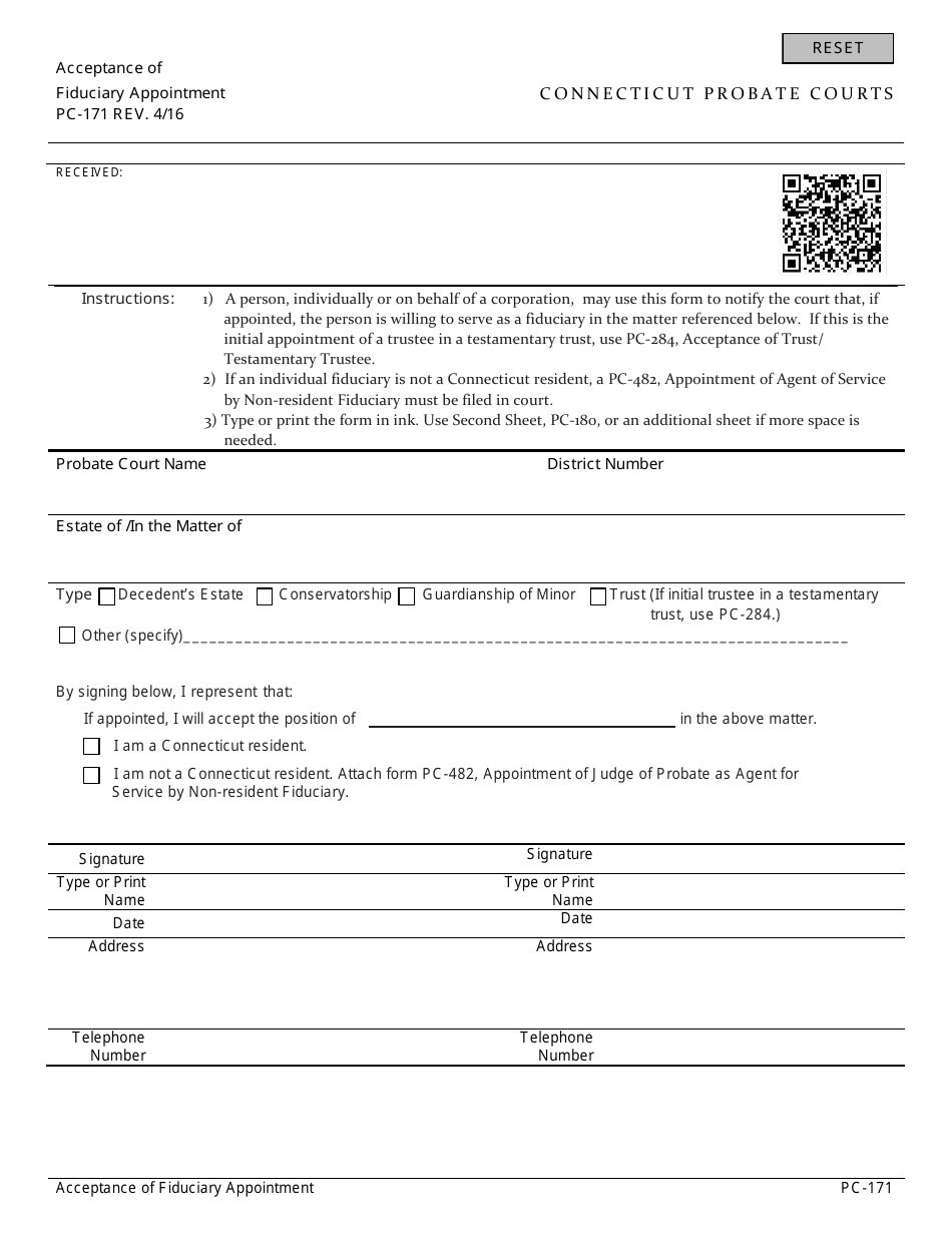 Form PC-171 - Fill Out, Sign Online and Download Fillable PDF ...