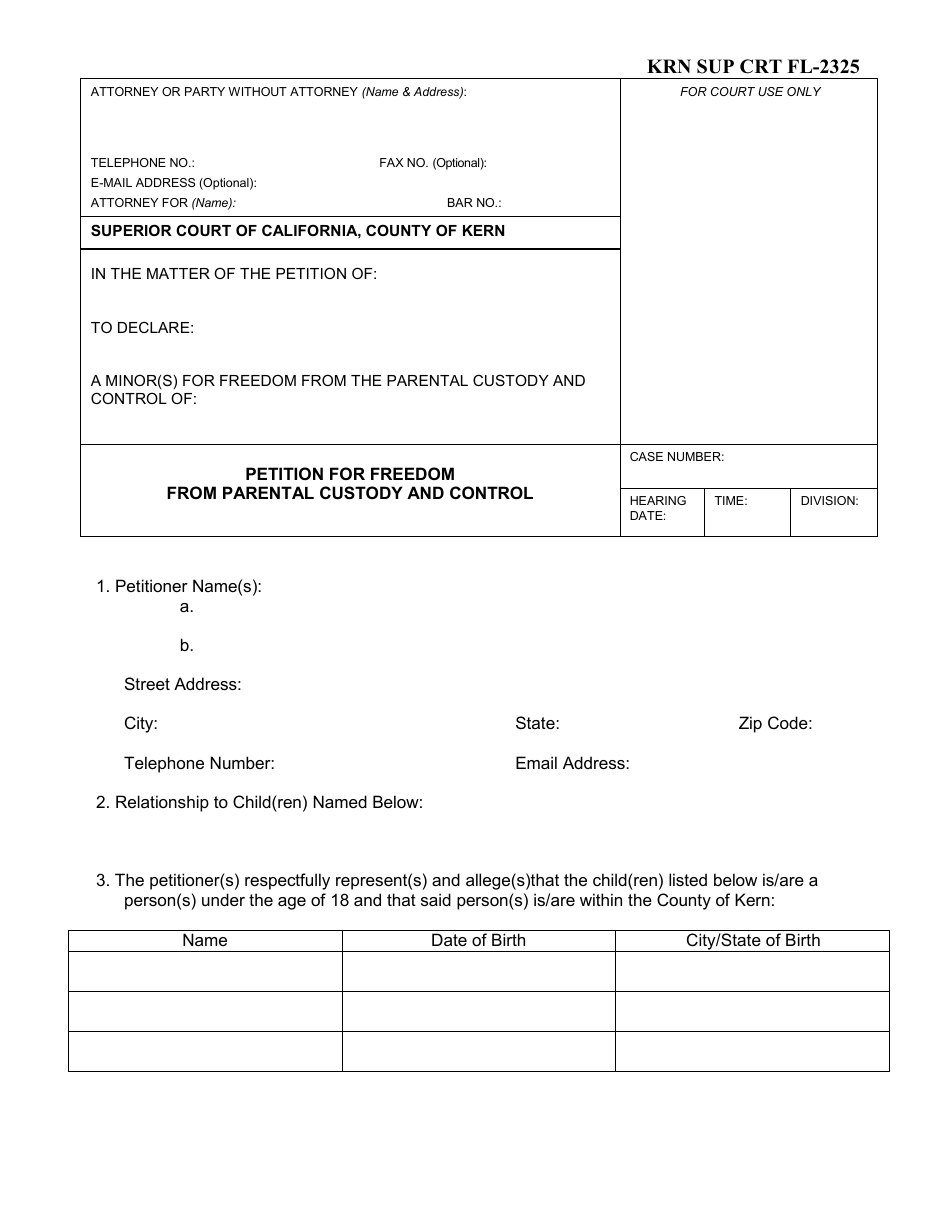 Form KRN SUP CRT FL-2325 - Fill Out, Sign Online and Download Fillable ...