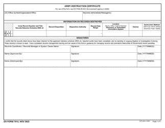 DA Form 7538 Download Fillable PDF or Fill Online Subsistence ...