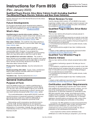 Download Instructions for IRS Form 8936 Qualified Plug-In Electric ...