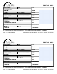 Form DOC21-574 Download Fillable PDF or Fill Online Control Card ...