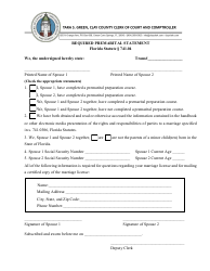 Clay County, Florida Required Premarital Statement - Fill Out, Sign ...