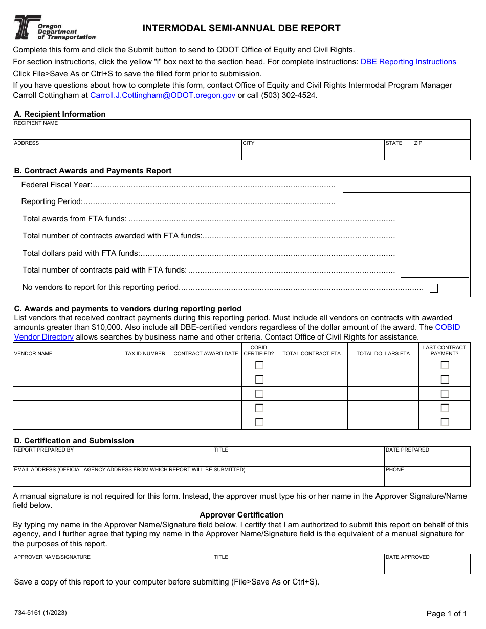 Form 734-5161 Download Fillable PDF or Fill Online Intermodal Semi ...