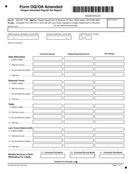 Form OQ/OA Download Fillable PDF or Fill Online Amended Report Oregon ...