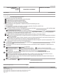 Form PC568 Download Fillable PDF or Fill Online Register's Statement ...