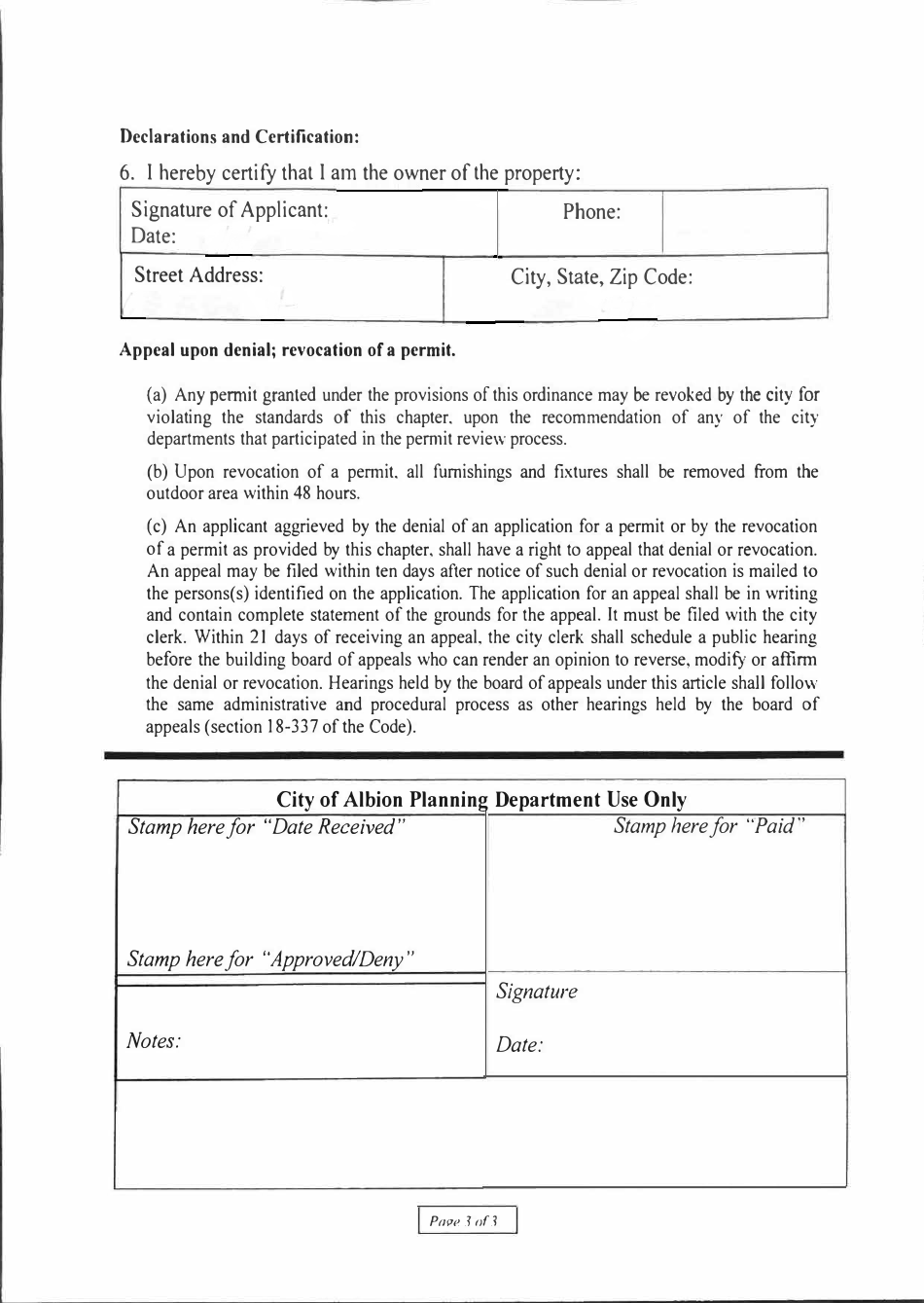 2022 City of Albion, Michigan Outdoor Cafe/Sidewalk Cafe Permit ... 2022 City of Albion, Michigan Outdoor Cafe/Sidewalk Cafe Permit ...