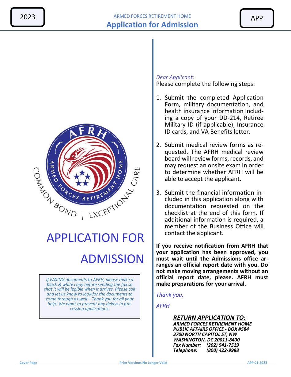 Form APP Download Fillable PDF or Fill Online Application for Admission ...