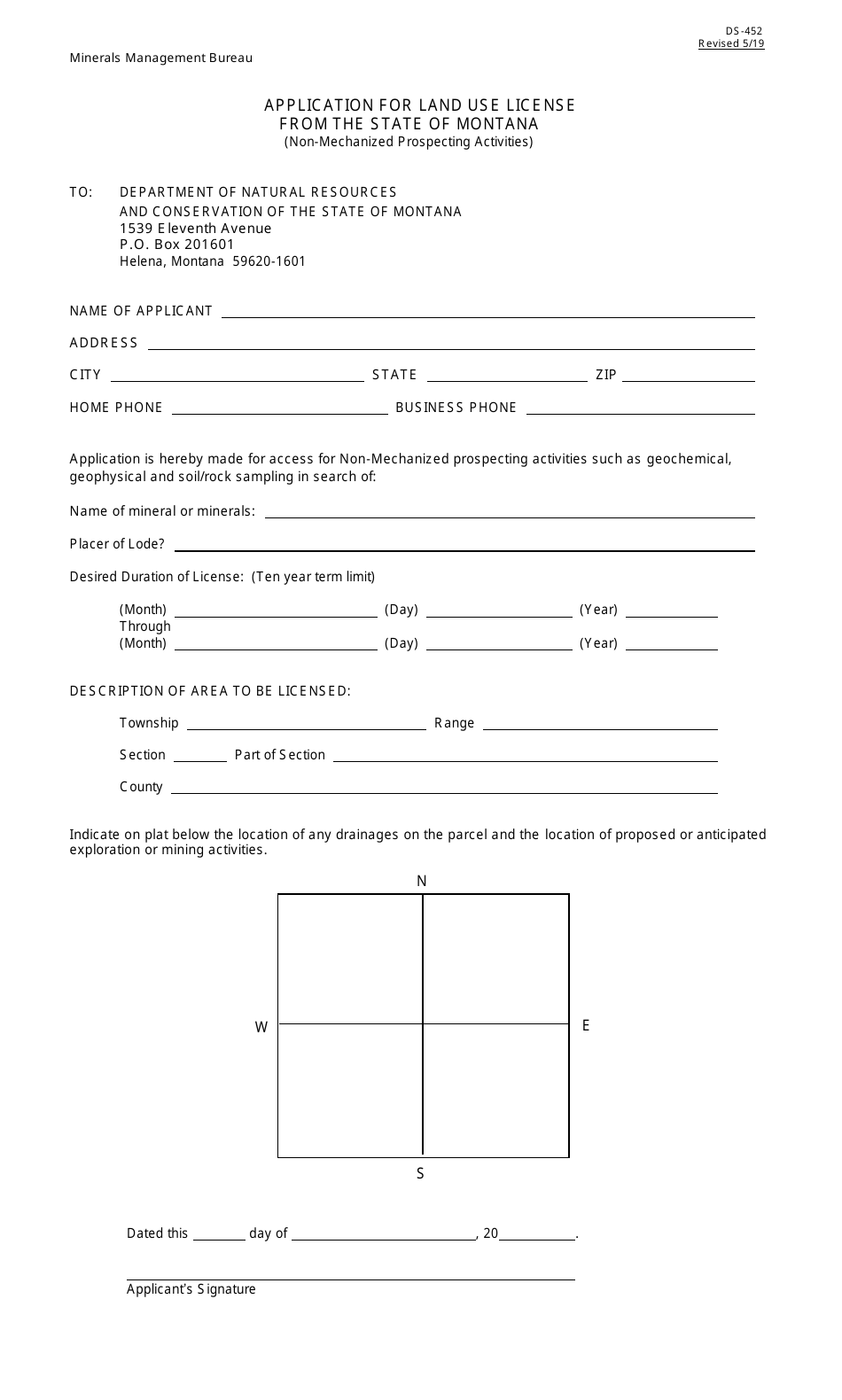 Form DS-452 - Fill Out, Sign Online and Download Fillable PDF, Montana | Templateroller