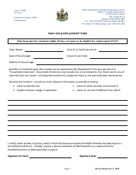 Maine Snap Loss & Replacement Form - Fill Out, Sign Online and Download ...