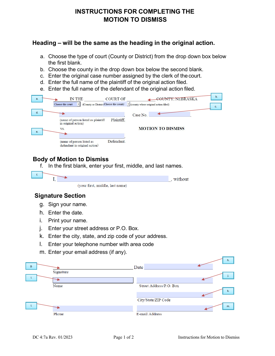Download Instructions for Form DC4:7 Motion to Dismiss PDF 2019 — 2024 ...