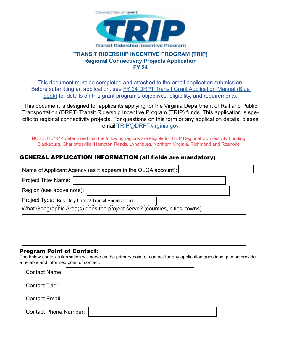 2024 Virginia Regional Connectivity Projects Application - Transit ...