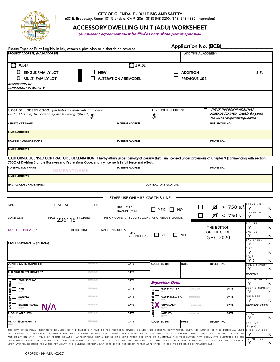 Form CPDPSD-144-ADU - Fill Out, Sign Online and Download Fillable PDF ...
