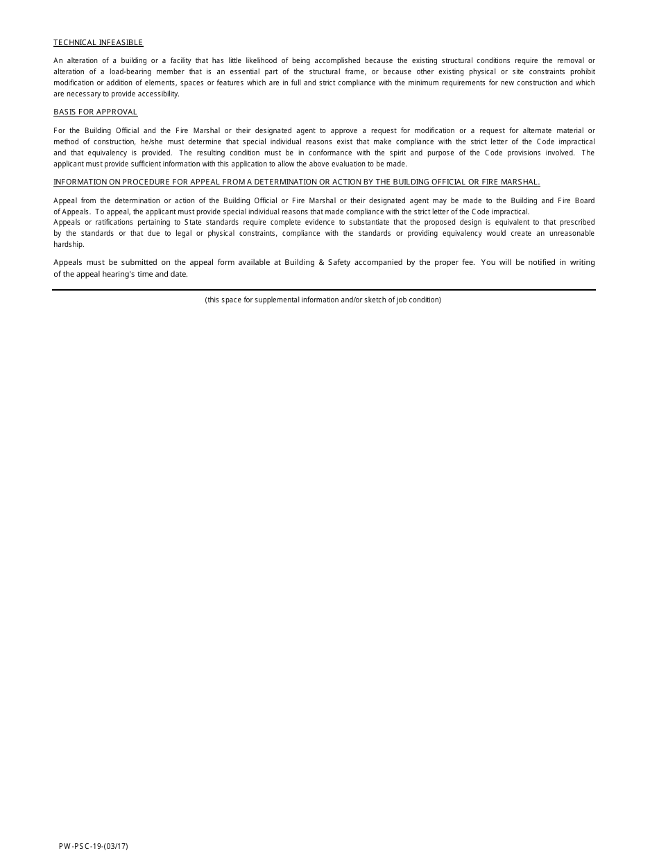 Form PW-PSC-19 - Fill Out, Sign Online and Download Fillable PDF, City ...