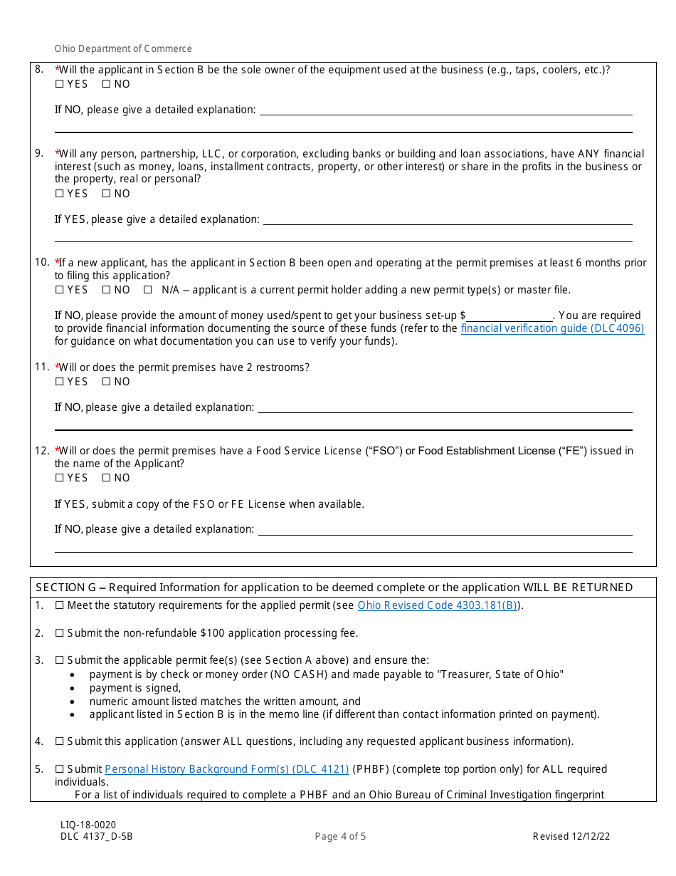 Form DLC4137_D-5B (LIQ-18-0020) - Fill Out, Sign Online and Download ...