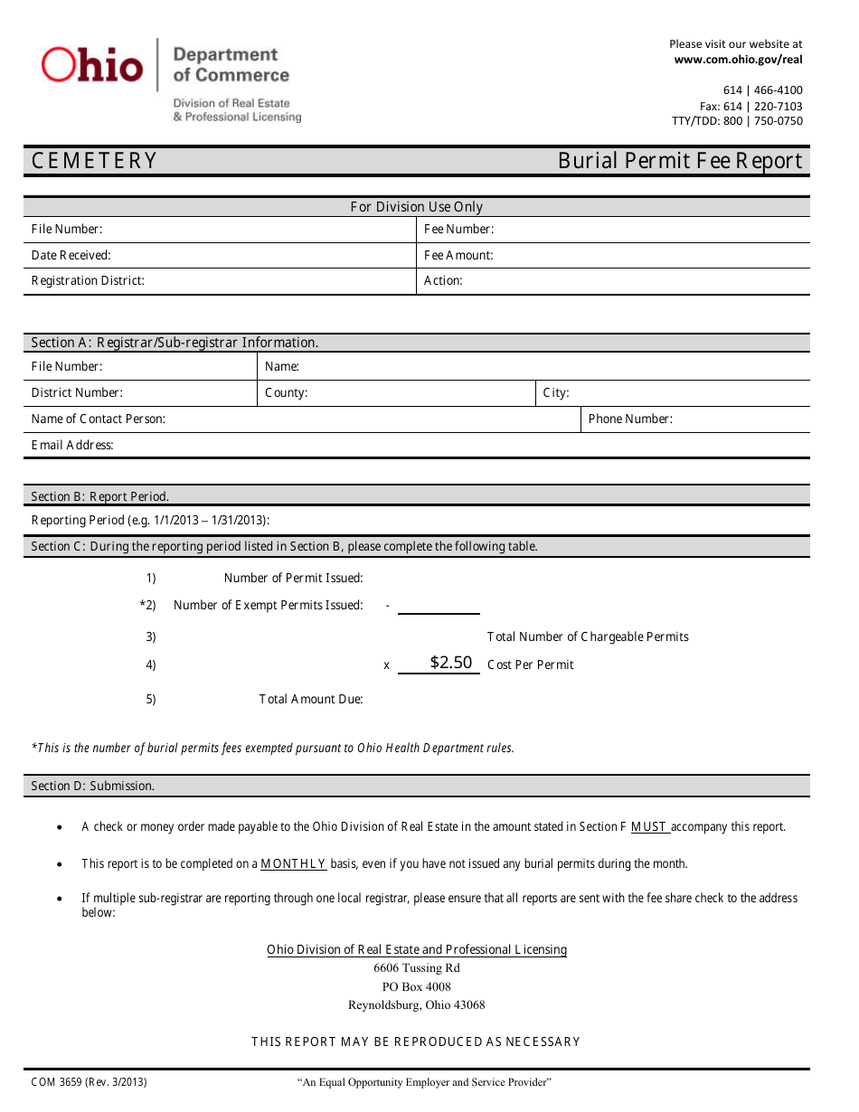 Form COM2659 - Fill Out, Sign Online and Download Fillable PDF, Ohio ...
