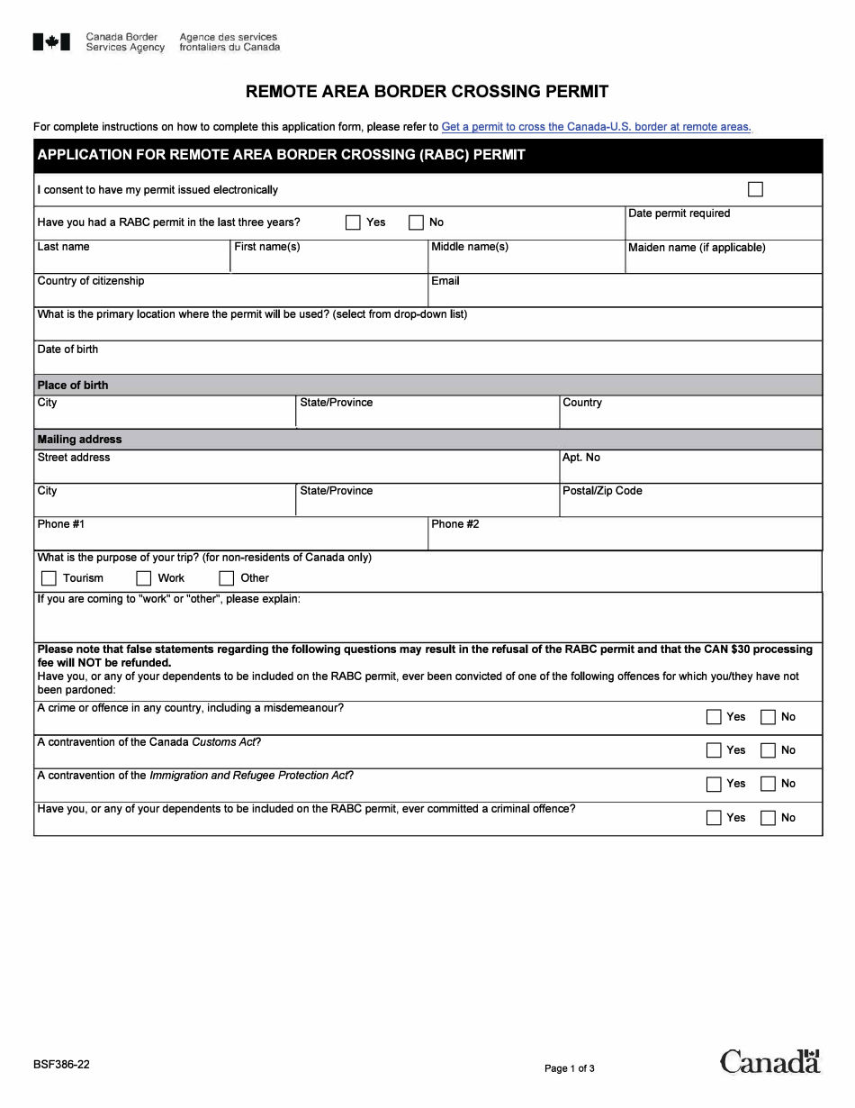 Form BSF386 - Fill Out, Sign Online and Download Fillable PDF, Canada ...