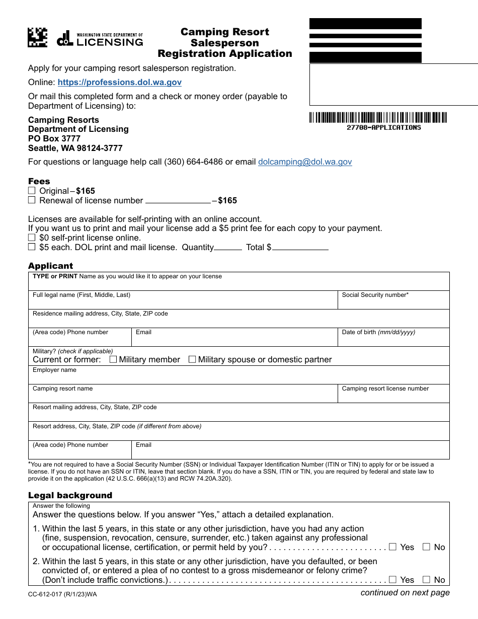 Form CC-612-017 - Fill Out, Sign Online and Download Fillable PDF ...