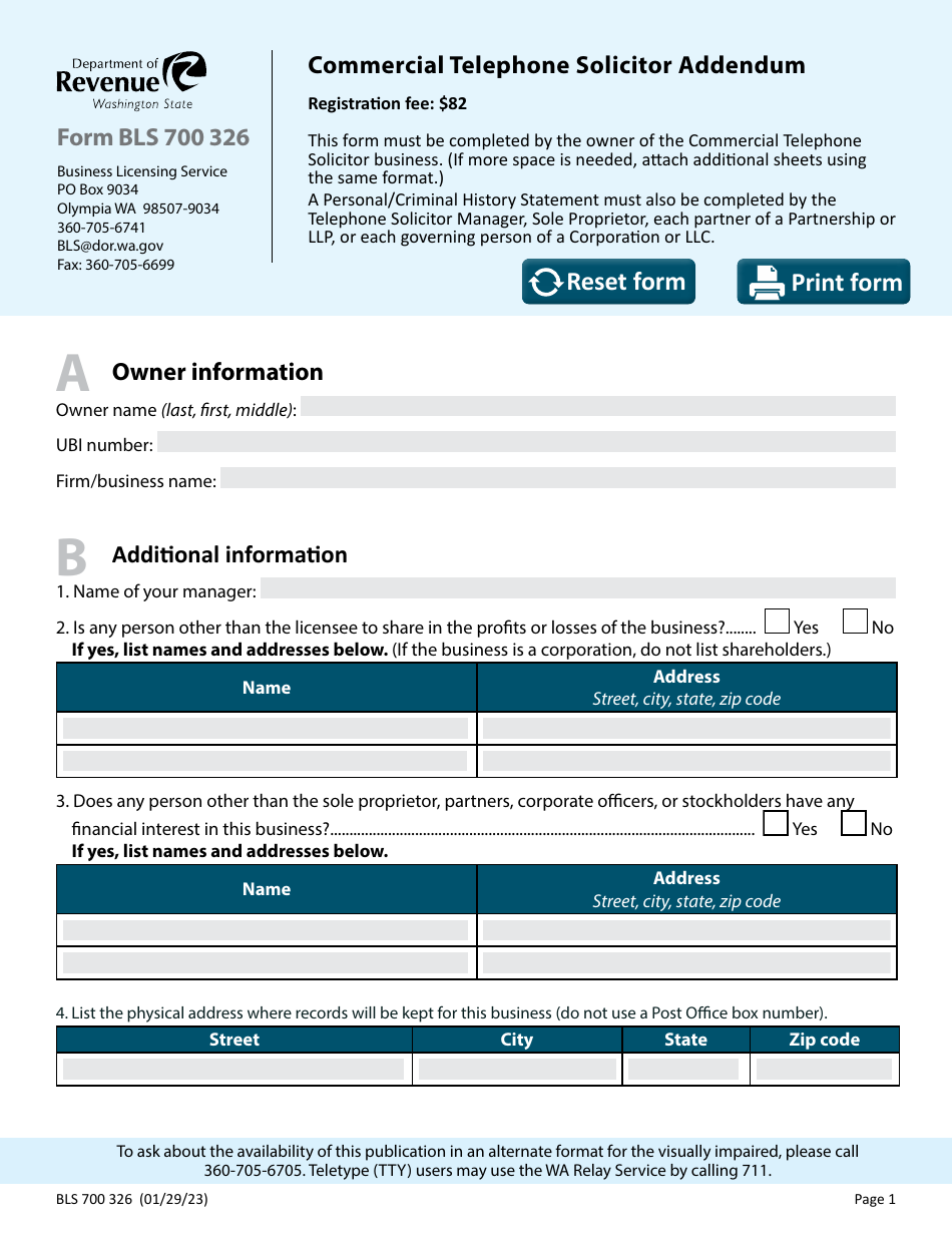 Form BLS700 326 - Fill Out, Sign Online and Download Fillable PDF ...