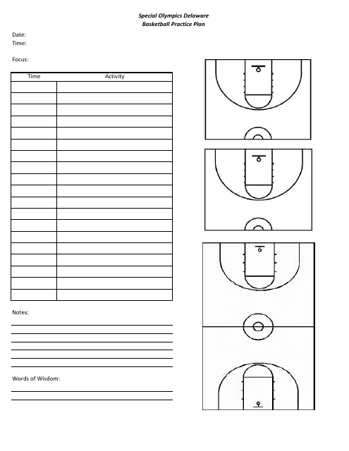 Basketball Practice Plan Special Olympics Delaware Download Printable 