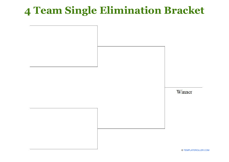 4 Team Single Elimination Bracket Download Printable PDF | Templateroller