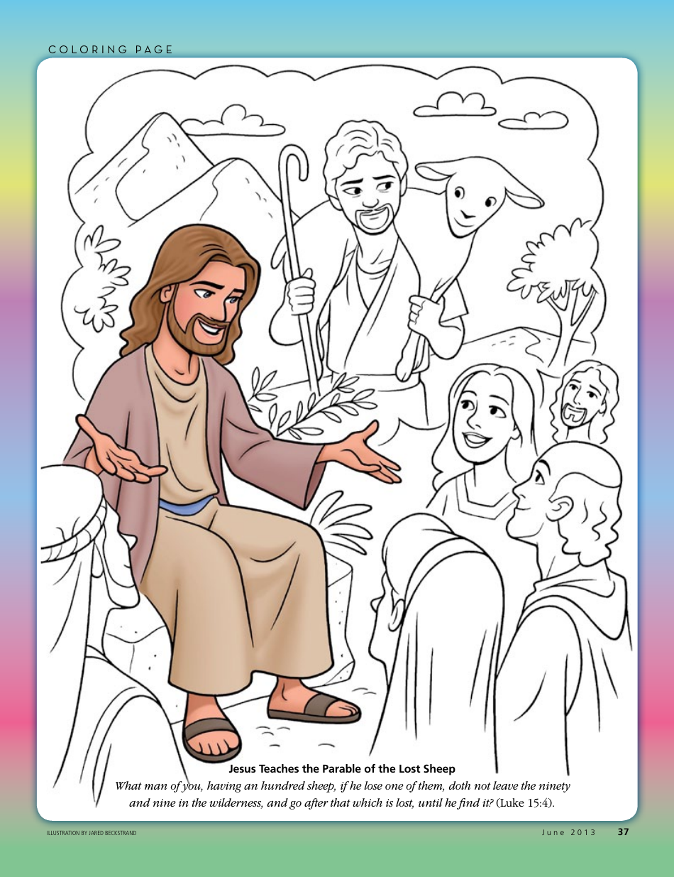 Jesus Coloring Page - the Parable of the Lost Sheep Download Printable ...