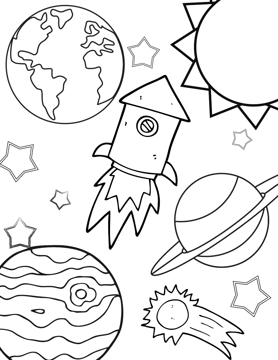 Space Rocket Coloring Sheet Download Printable PDF | Templateroller