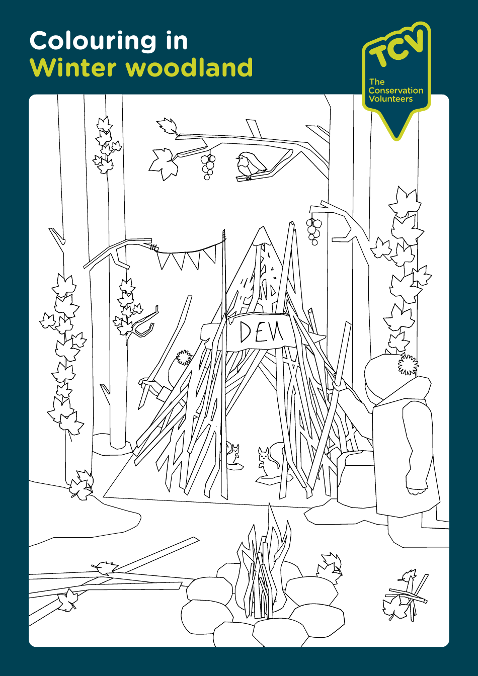 Winter Woodland Coloring Page Download Printable PDF | Templateroller