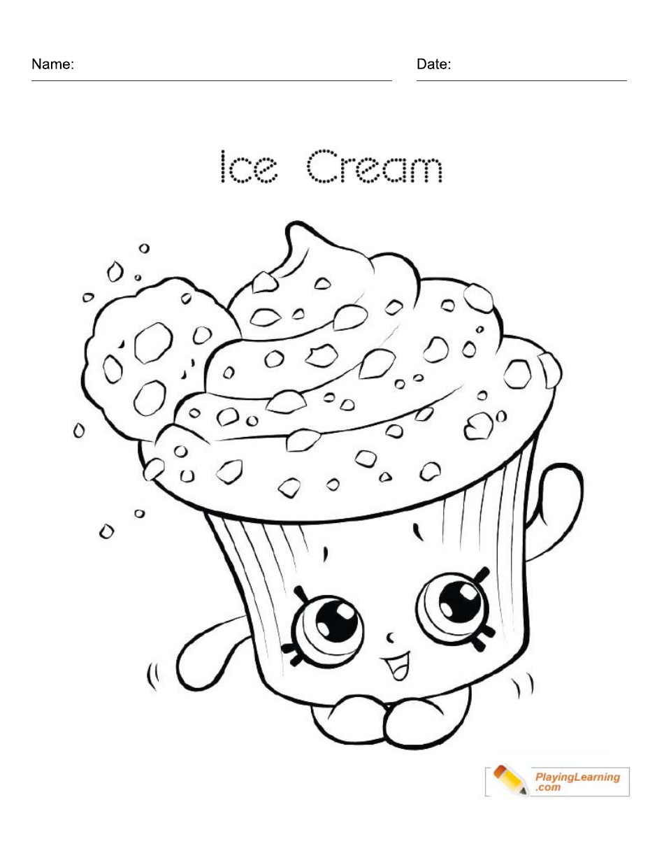 ICE Cream Cupcake Coloring Page Download Printable PDF | Templateroller