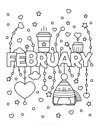 February Coloring Page Download Printable PDF | Templateroller