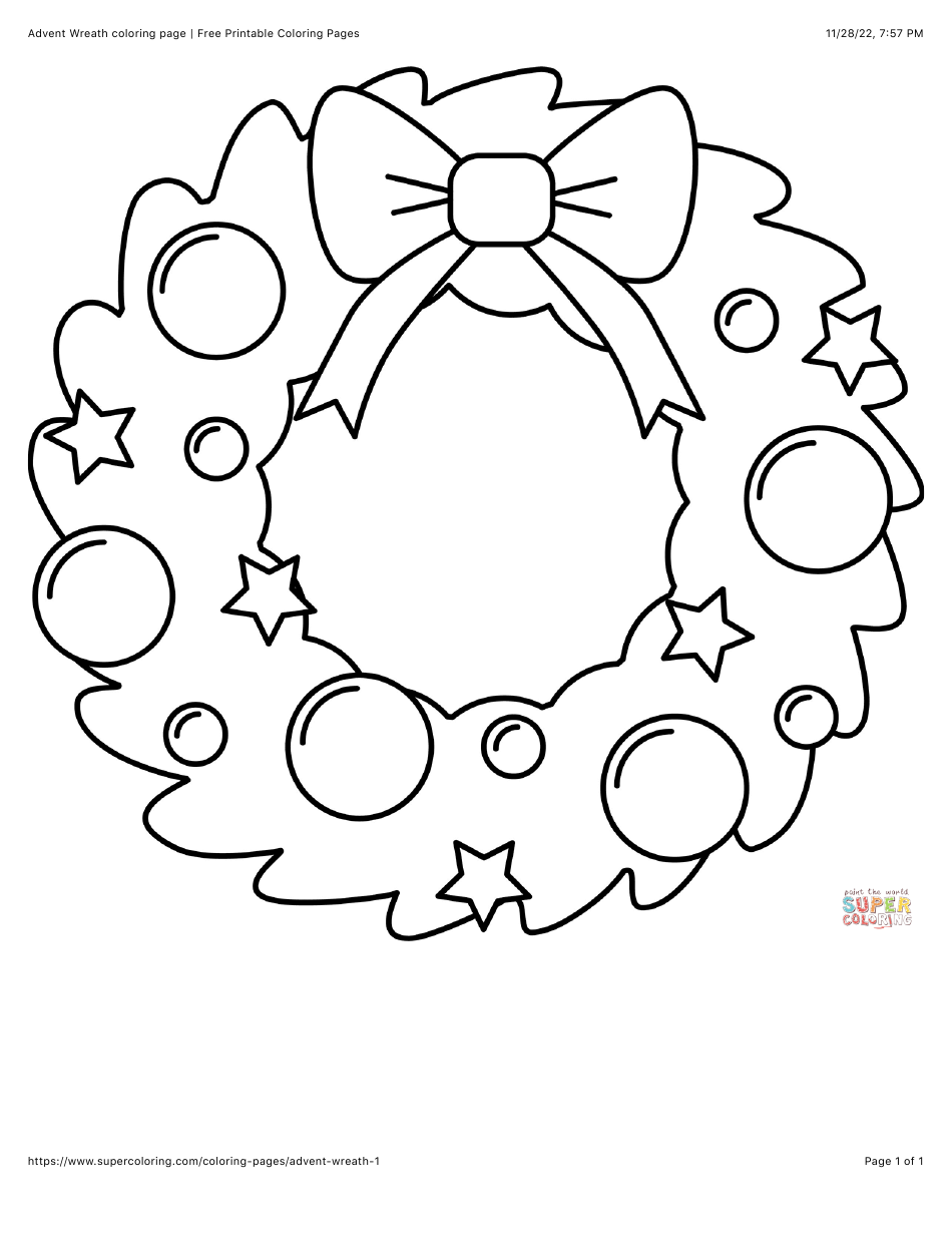 Advent Wreath Coloring Page Download Printable PDF | Templateroller