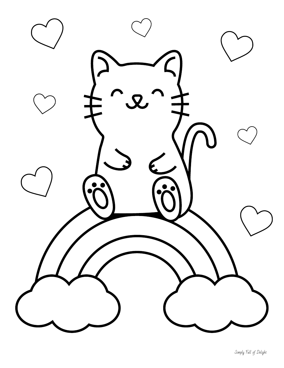 Happy Kitty Coloring Sheet Download Printable PDF | Templateroller