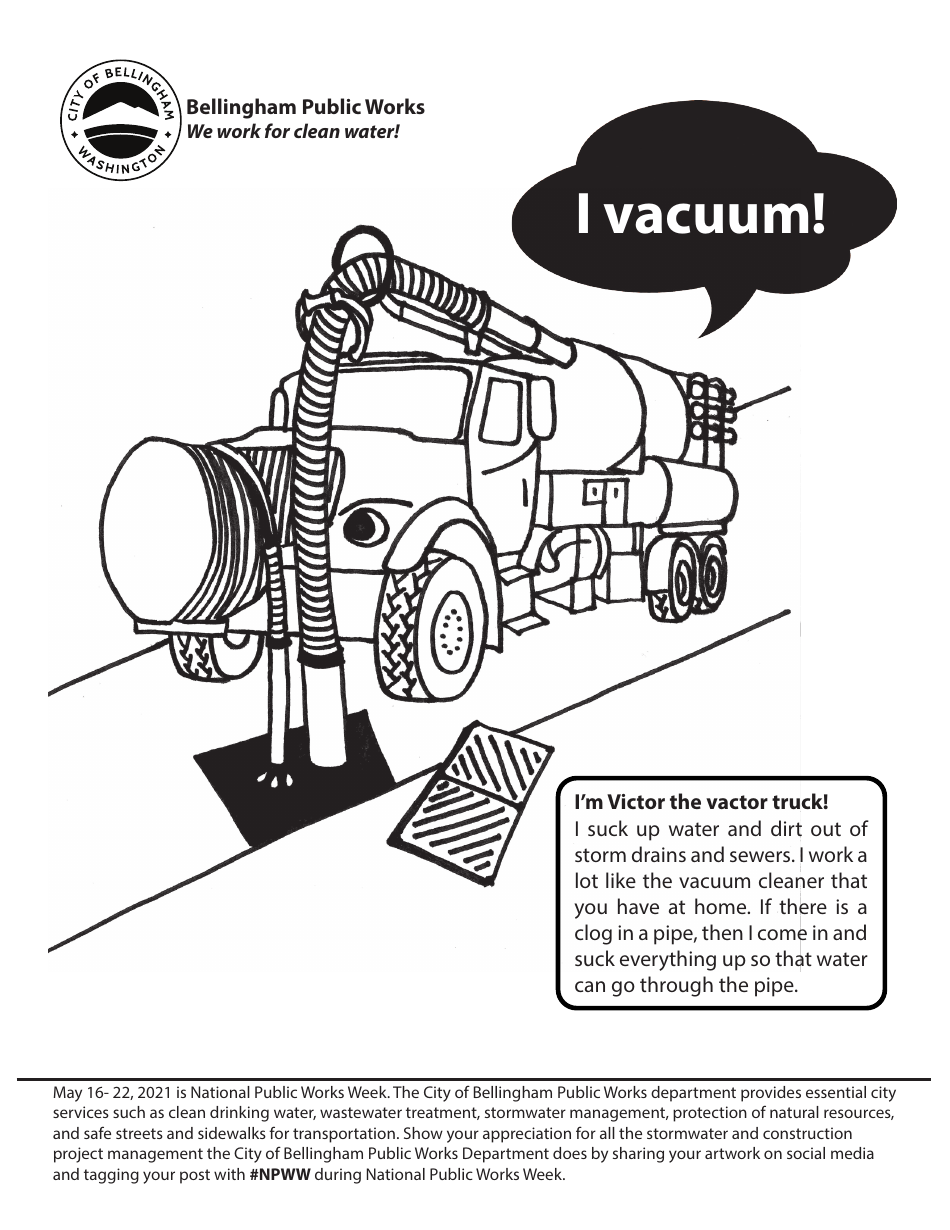 Vacuum Truck Coloring Page Download Printable PDF | Templateroller