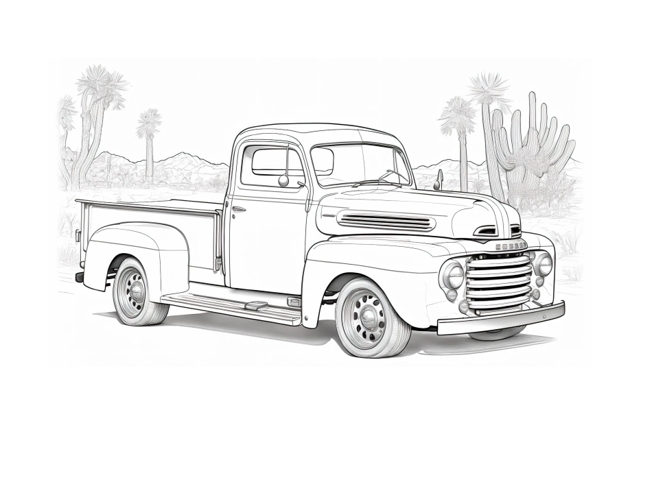 Pickup Truck Coloring Page Download Printable PDF | Templateroller