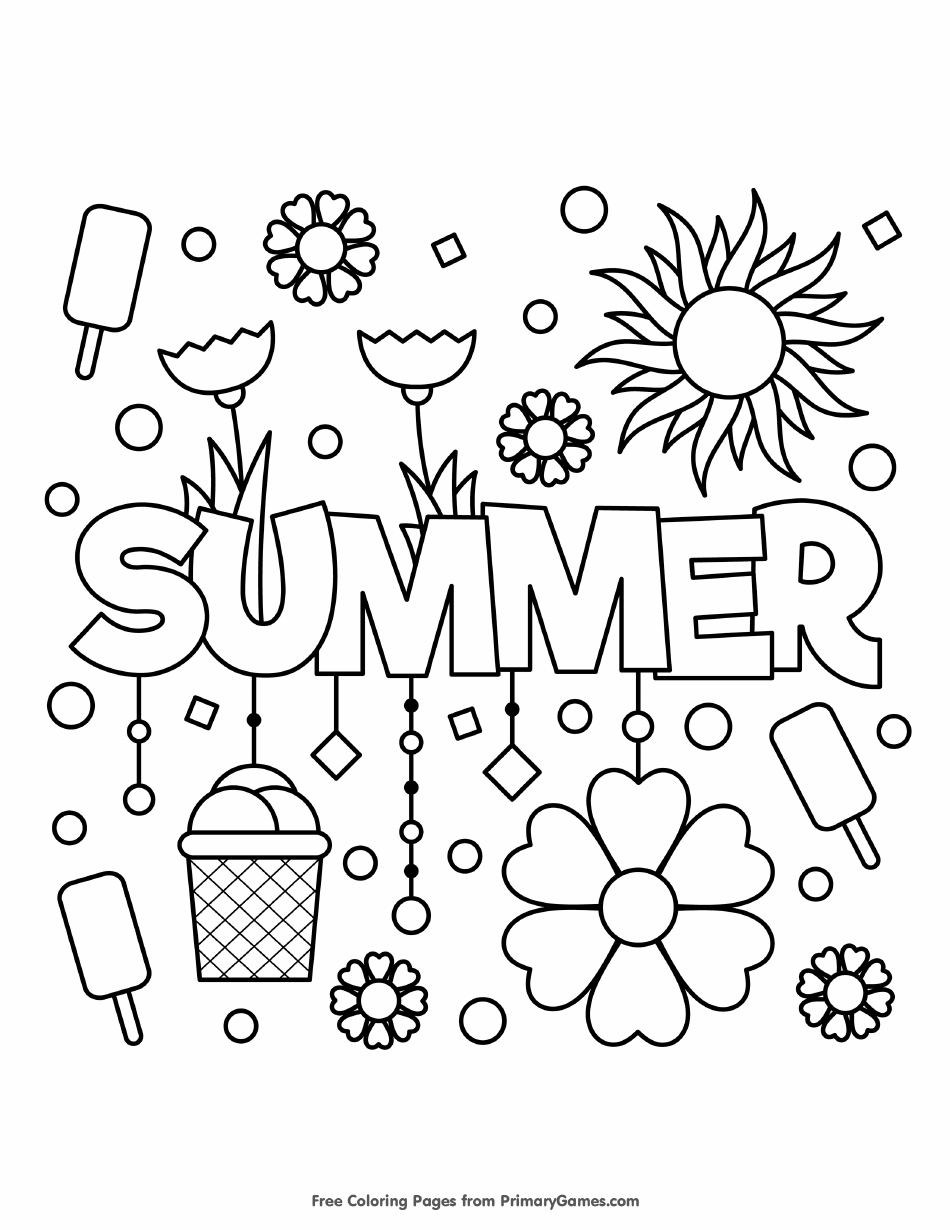 Summer Coloring Page Download Printable PDF | Templateroller