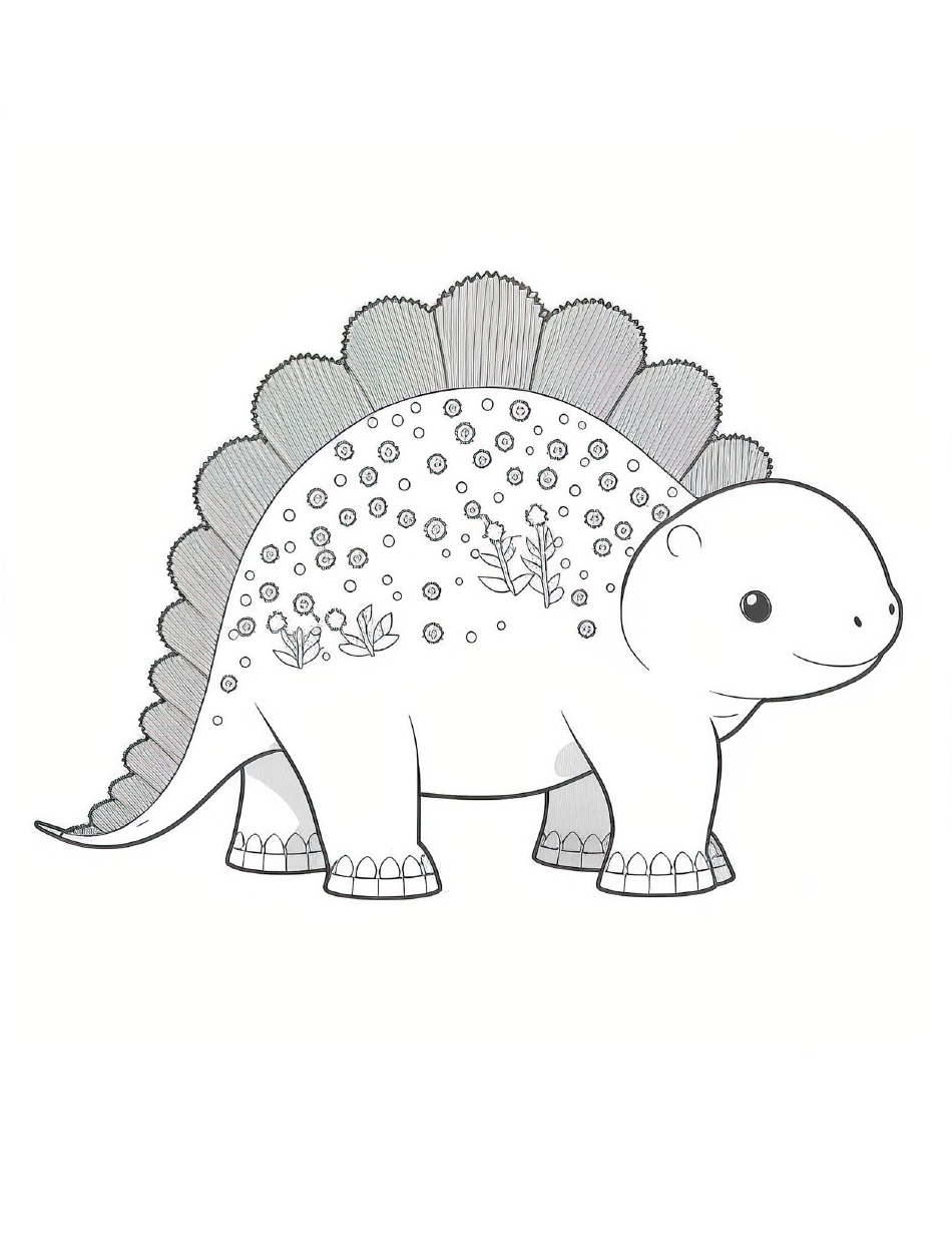 Baby Stegosaurus Coloring Page Download Printable PDF | Templateroller