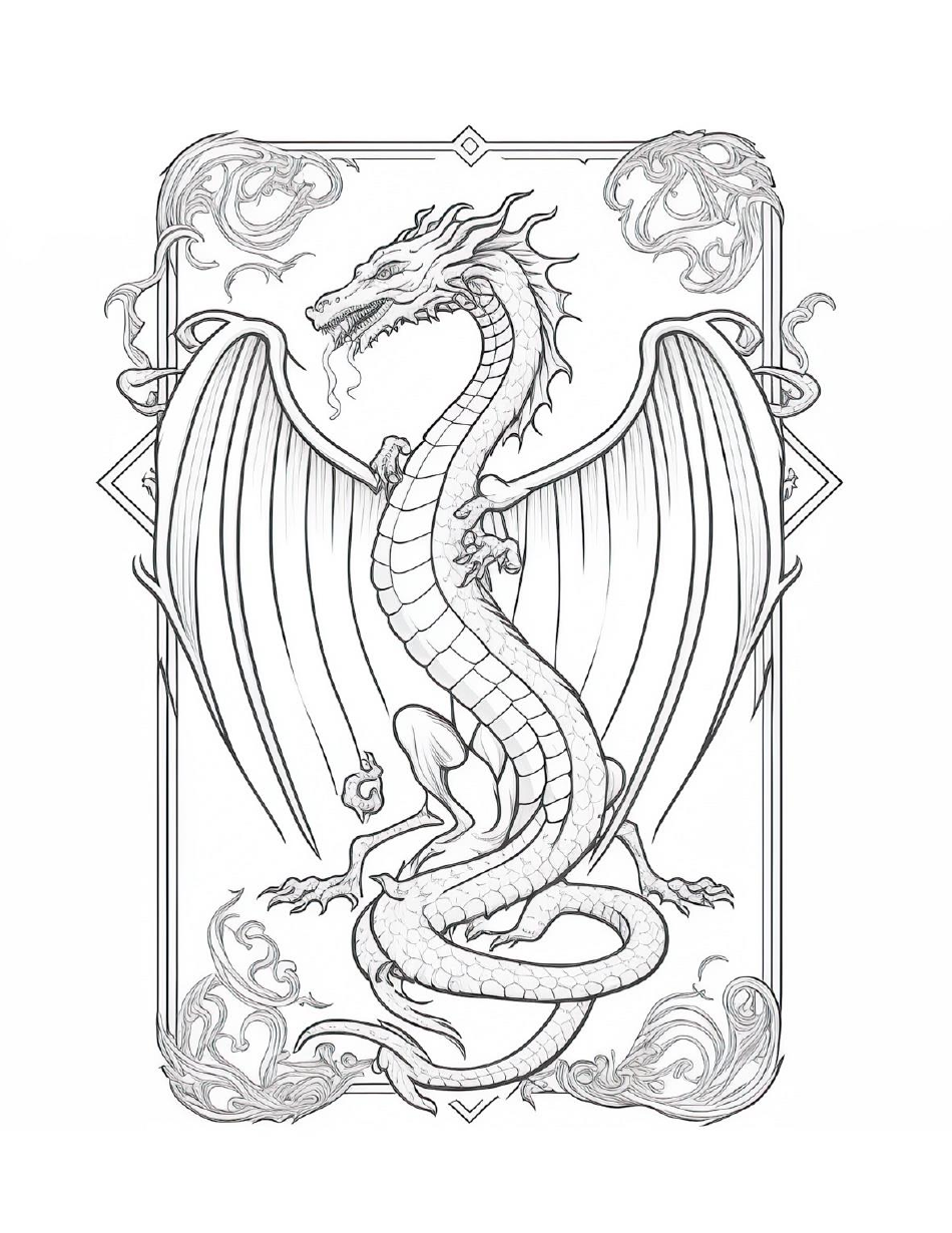 Dragon Card Sleeve Coloring Sheet Download Printable PDF | Templateroller