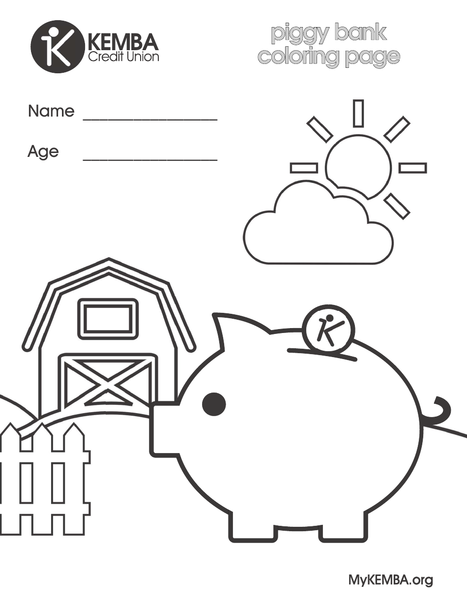 Piggy Bank Coloring Page Download Printable PDF | Templateroller