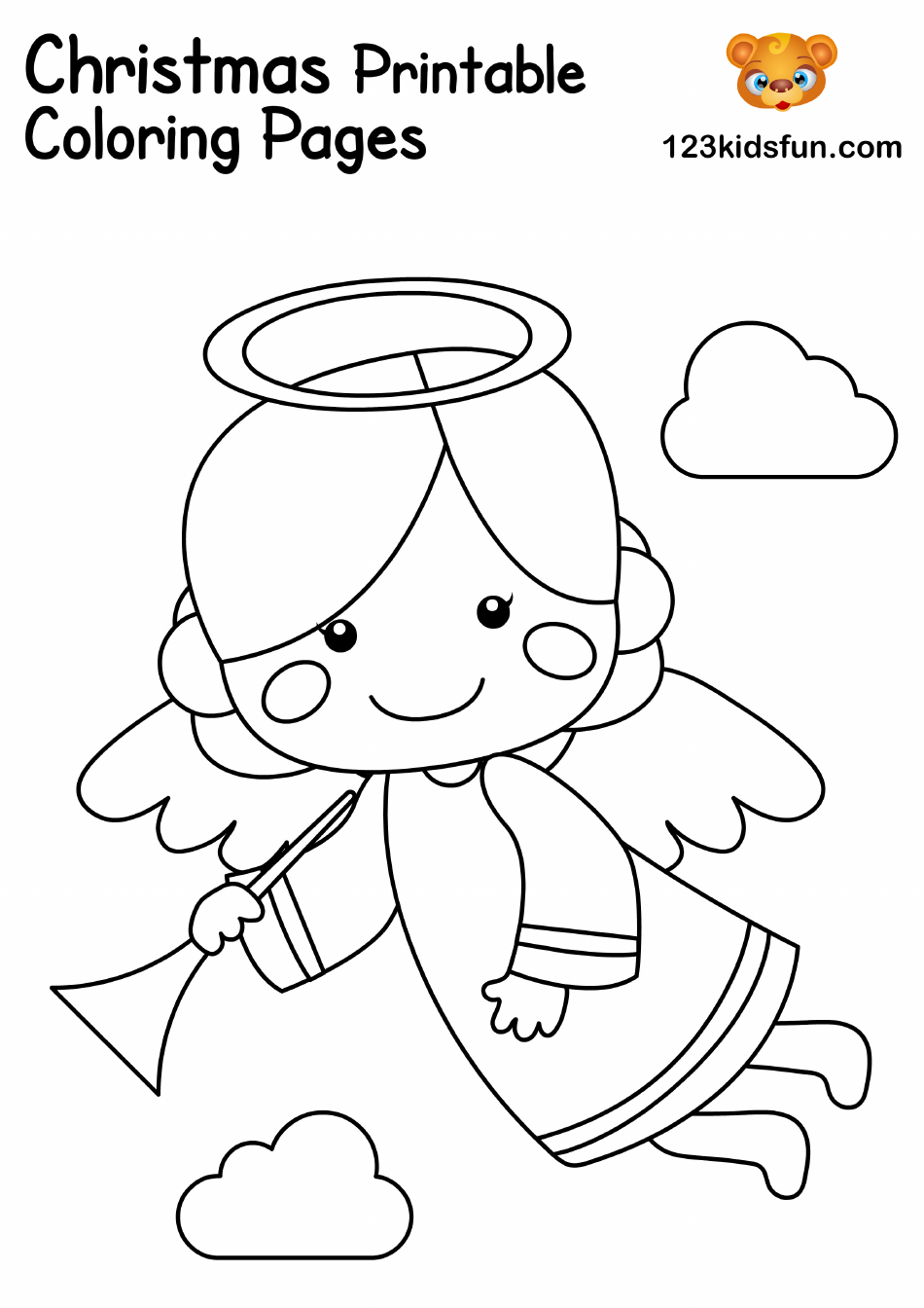 Christian Coloring Page - Christmas Angel Download Printable PDF ...