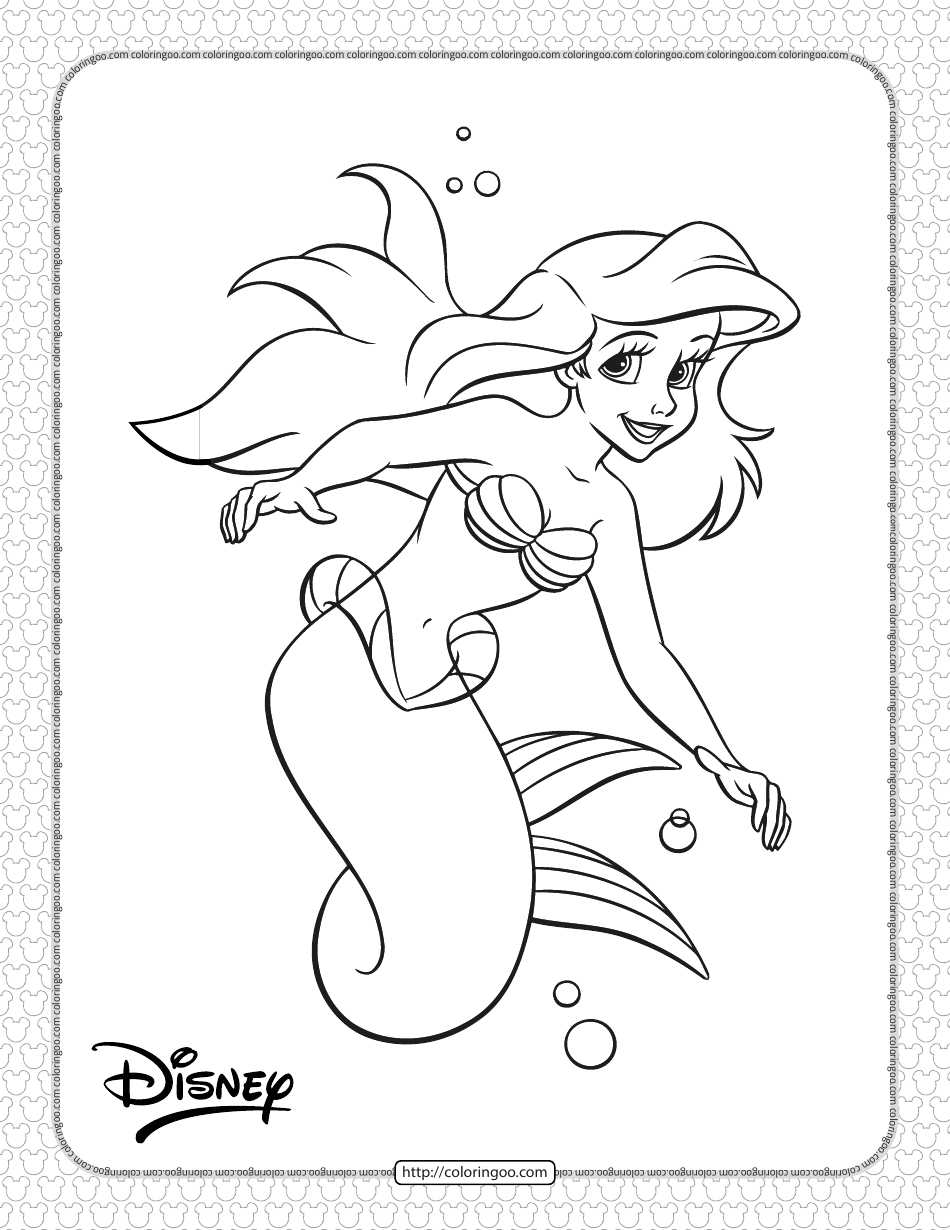 Disney Coloring Page - Ariel Download Printable PDF | Templateroller