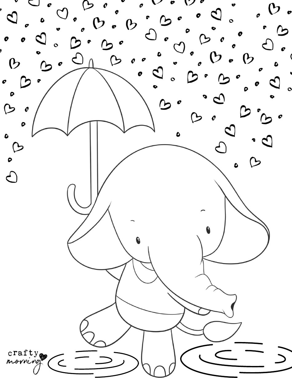 Valentine's Day Coloring Sheet - Elephant Download Printable PDF ...