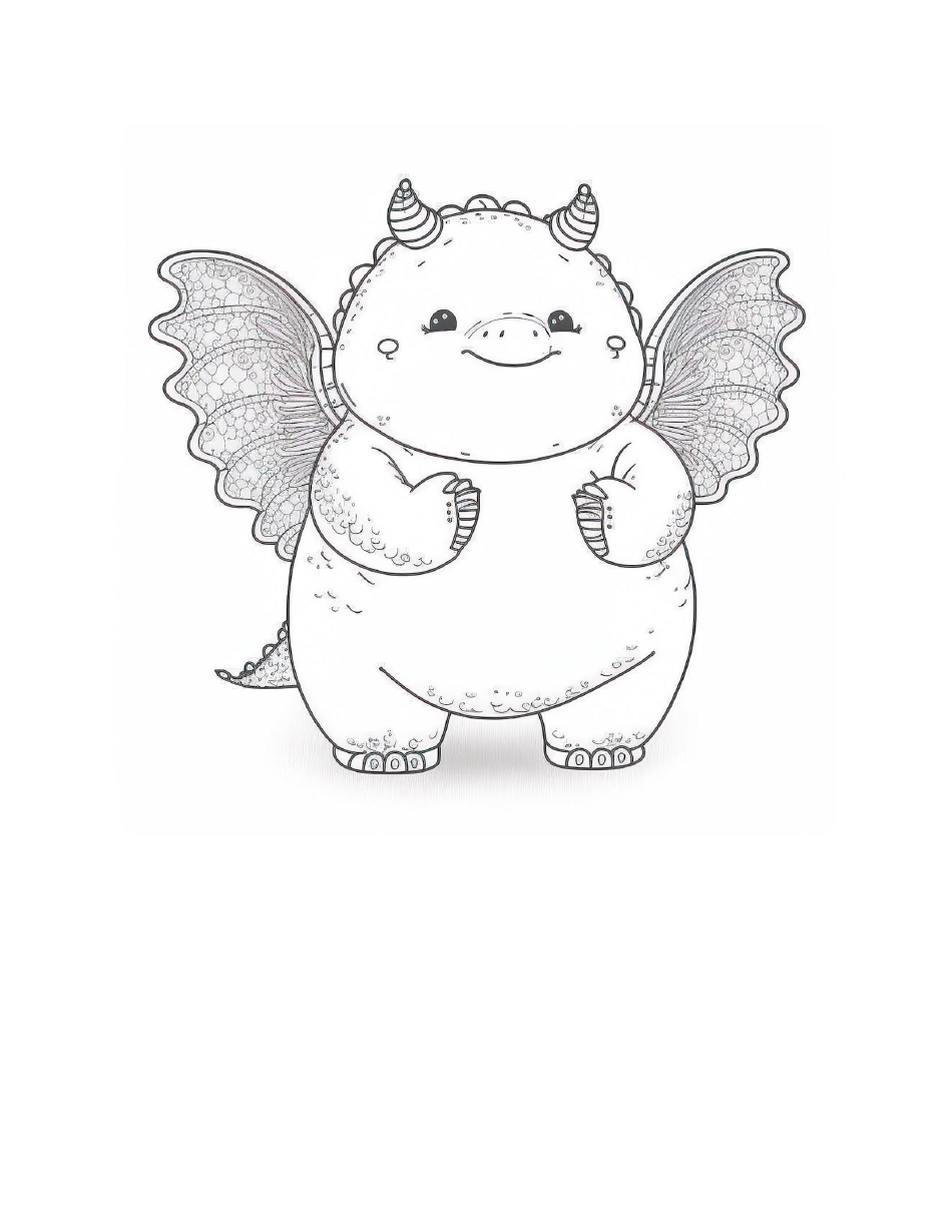 Chubby Dragon Coloring Page Download Printable PDF | Templateroller
