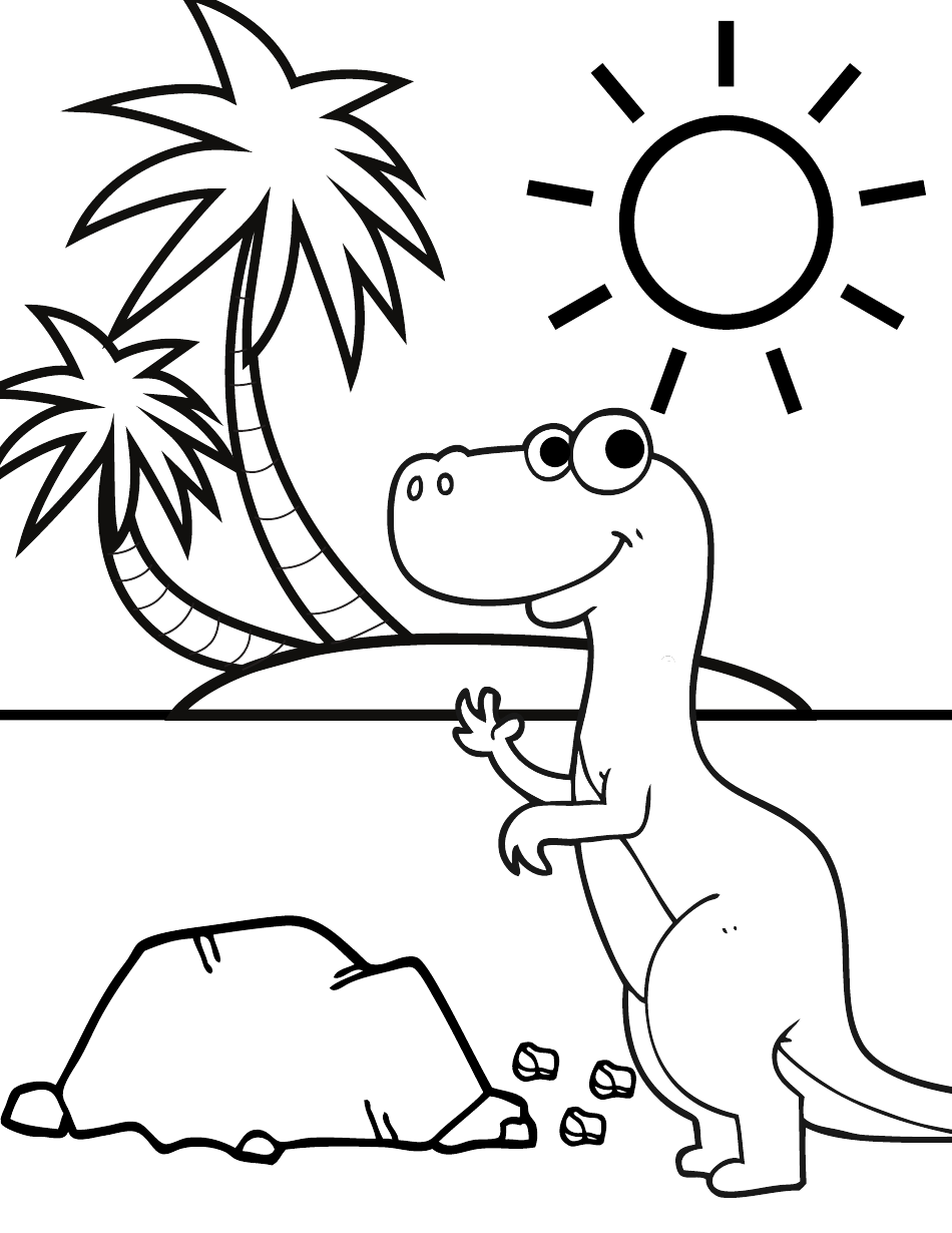 Dinosaur Vacation Coloring Page Download Printable PDF | Templateroller