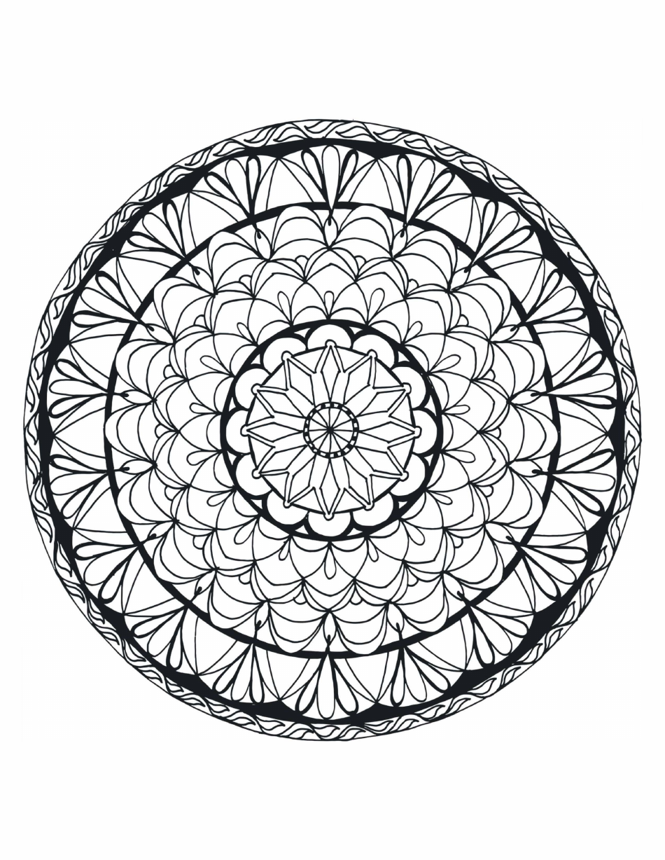 Flower Wheel Mandala Coloring Page Download Printable PDF | Templateroller