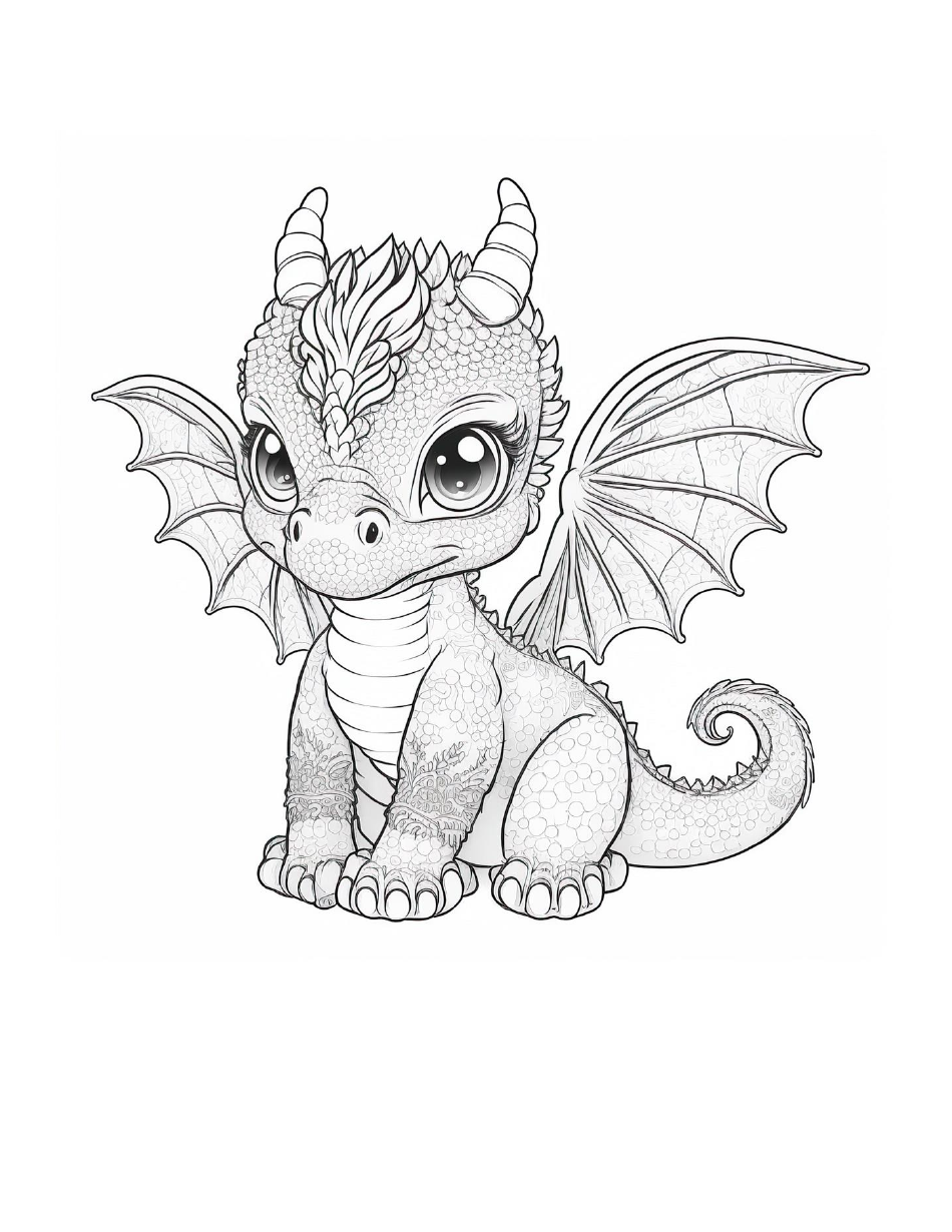 Little Dragon Coloring Page Download Printable PDF | Templateroller