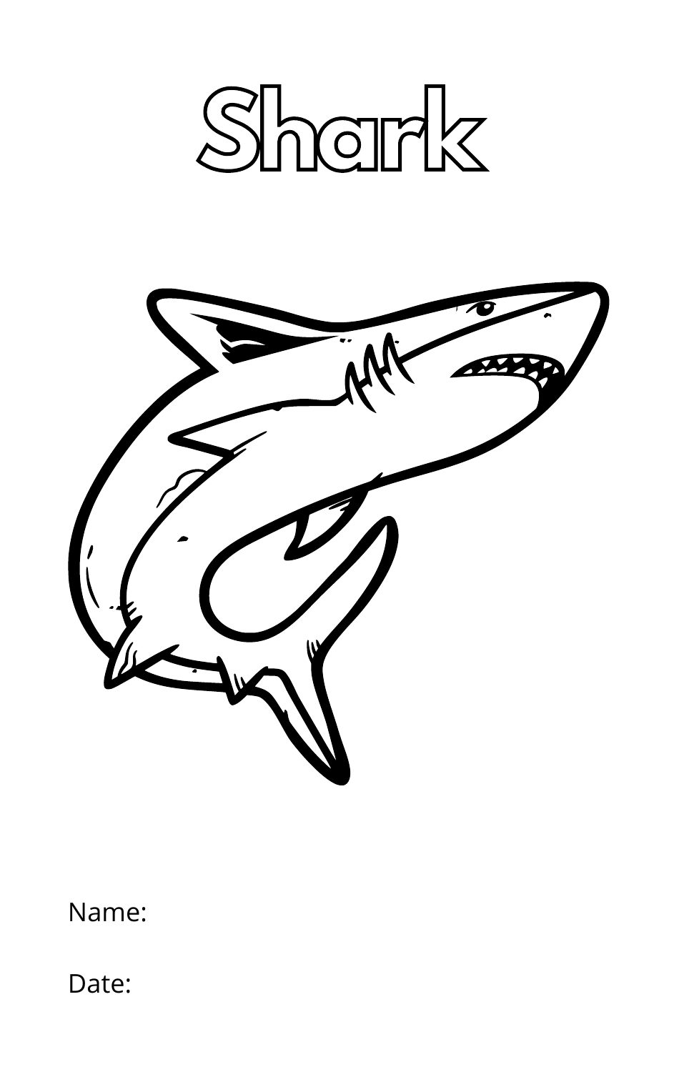 Shark Coloring Card Download Printable PDF | Templateroller