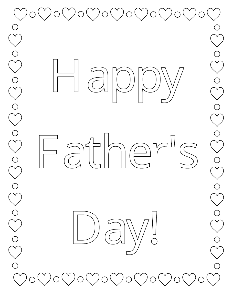 Happy Father's Day Coloring Page - Hearts Download Printable PDF ...